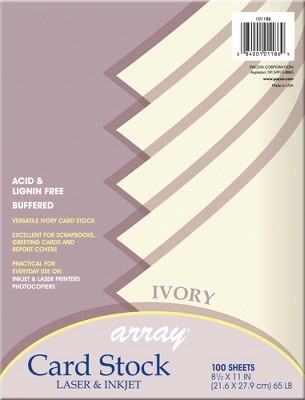 Array Card Stock Paper, 8-1/2 X 11 Inches, Ivory, Pack Of 100 : Target
