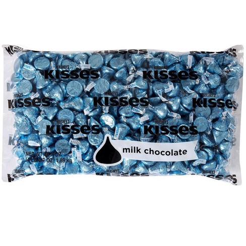 Light Blue Hershey's Kisses Candy Milk Chocolates 4lb : Target