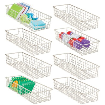 mDesign Metal Wire Storage Basket Bin with Handles for Office, 8 Pack ...