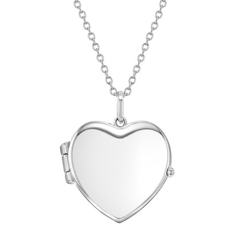 Girls' Heart Shaped Photo Sterling Silver Locket Necklace - In Season ...