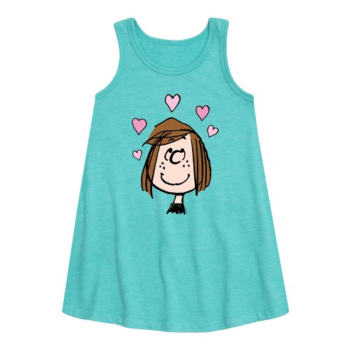Peanuts Patty Valentines Graphic Sleeveless Aline Dress - Turquoise ...