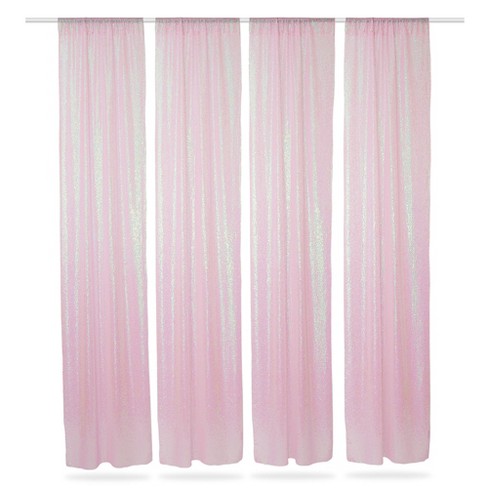 Lann's Linens (set Of 4) Sequin Photography Backdrop Curtains, Pink ...