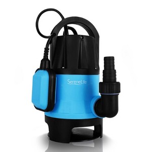 SereneLife Sump Pump 1/2HP Submersible, 1980 GPH Water Pump with Auto ...
