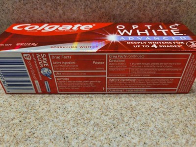 Colgate Optic White Advanced Whitening Toothpaste With Fluoride, 2% ...