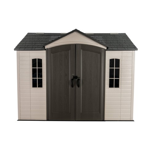 Lifetime 10' X 8' Outdoor Storage Shed Desert Sand: Secure, Uv ...