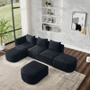L-shaped Sectional Sofa With Left Side Chaise And Ottoman, Modular Loop ...