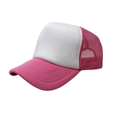 Pack Of 18 Trucker Adjustable Hat Caps White & Pink : Target