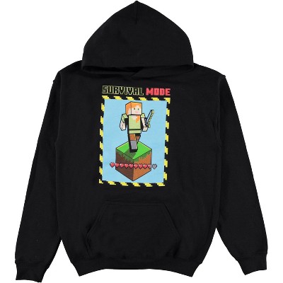 Boys Minecraft Video Game Hoodie - Black And Green Creeper Face ...