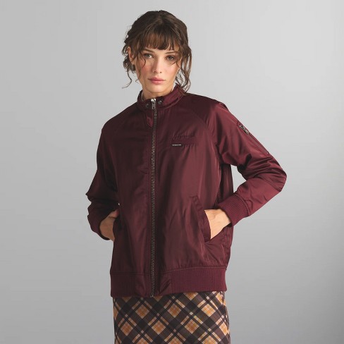 Members Only Women's Satin Bomber Jacket - Burgundy - Small : Target
