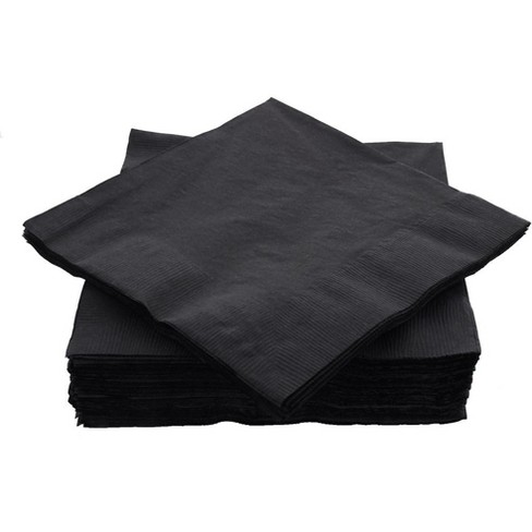 Sparksettings Black Lunch Napkins, 7” X 7” 2 Ply Paper Napkins, Pack Of ...
