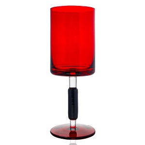 Kinor Red & Black Stem Wine Glasses 6pk : Target