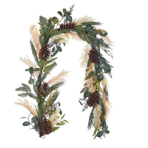 Christmas Eucalyptus And Pampas 6ft Garland : Target