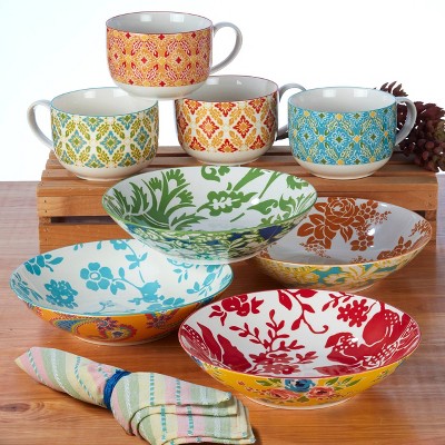 Set Of 4 Damask Floral Assorted Soup Bowls - Certified International ...