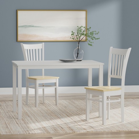 Glenwillow Home 3-pc - 48" Wood Dining Table In White + White/natural ...
