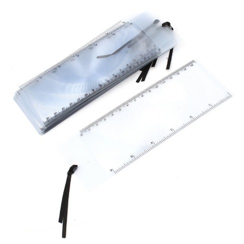 Unique Bargains 3x Bookmark Ruler Reading Magnifier Lens Sheet 10 Pcs ...