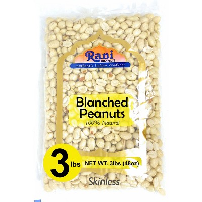Peanuts Skinless (blanched, Uncooked) - 48oz (3lbs) 1.36kg - Rani Brand ...