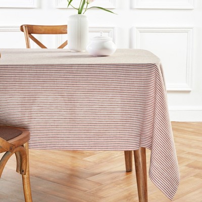 Solino Home Striped Linen Tablecloth Cinnamon And White 60 X 90 Inches ...