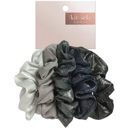 Kitsch Scrunchies Metallic (black/gray) : Target