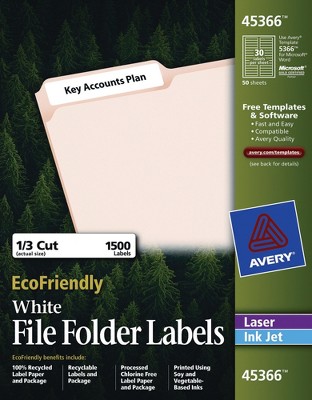 Avery Ecofriendly File Folder Labels, 2/3 X 3-7/16 Inches, Pack Of 750 ...