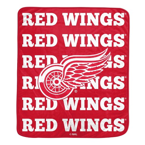 Nhl Detroit Red Wings Repeat Logo Wordmark Ultra Soft Blanket : Target