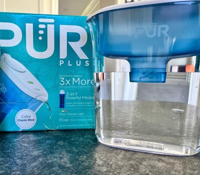 Pur Plus 11 Cup Water Pitcher Filtration System White/blue Ppt110wa ...