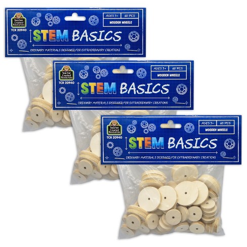 Teacher Created Resources® Stem Basics: Wooden Wheels, 60 Per Pack, 3 ...