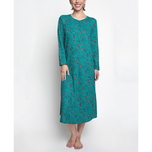 Hanes Cardinal Pajama Gown, Evergreen Cardinal, Medium : Target