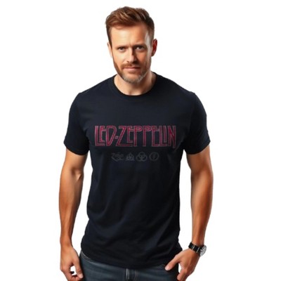 Led Zeppelin Blimp Crew Neck Short Sleeve Navy Men's T-shirt-xl : Target