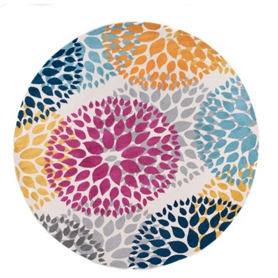 World Rug Gallery Modern Floral Circles Multi 6'6" Round Rug : Target