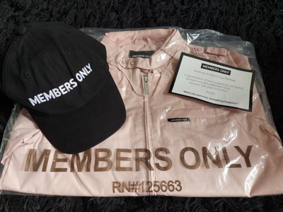 Members Only Women's Classic Iconic Racer Jacket - Large, Light Pink ...