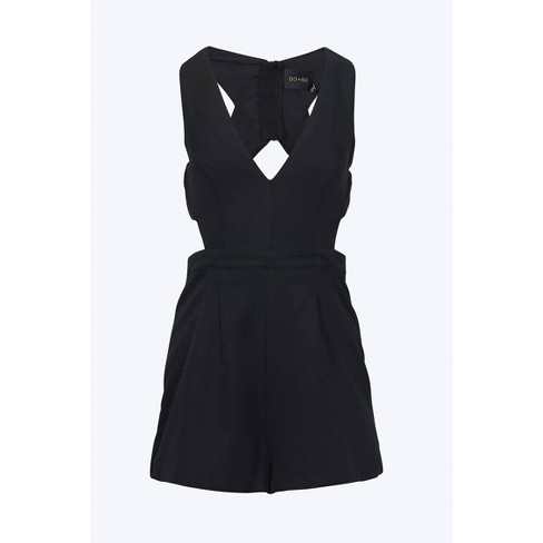Women's Plunging Open-back Satin Romper - Do+be M : Target