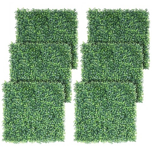 Yaheetech 20" X 20" Artificial Boxwood Hedge Panel Plastic Greenery ...