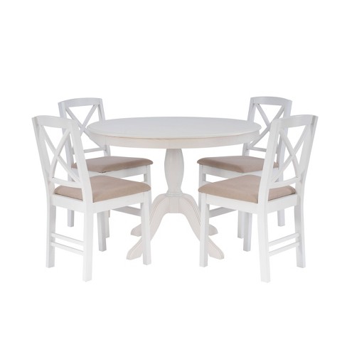 Linon 5pc Tobin Dining Set White : Target
