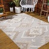 4'x6' Sumak High-low Pile Neutral Diamond Kilim Indoor/outdoor Area Rug ...