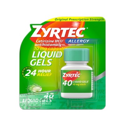 Zyrtec 24 Hour Allergy Relief Capsules - Cetirizine Hcl - 40ct : Target