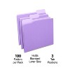 Myofficeinnovations Colored Top-tab File Folders 3 Tab Purple Letter ...