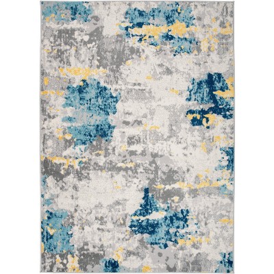 World Rug Gallery Distressed Abstract Pattern Cream 5' X 7' Area Rug ...
