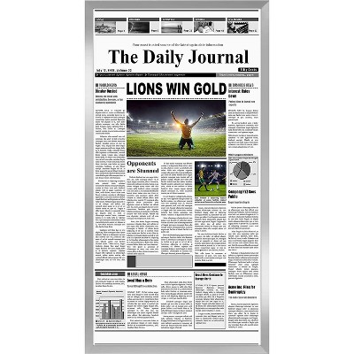 Americanflat 11x22 Newspaper Frame - Nickel Gray Color - Assorted Media ...