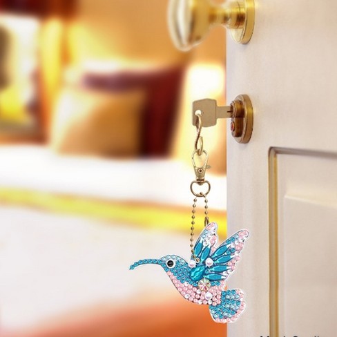 10pcs Colorful Keychain Kits Double Sided Diamond Art Key Ring Set ...