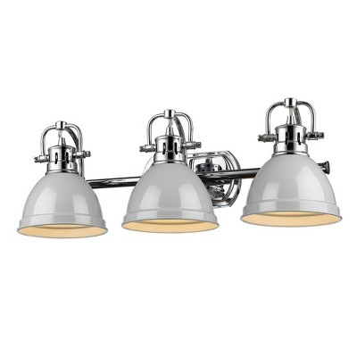 Golden Lighting Duncan 3-light Vanity Light In Chrome With Gray : Target