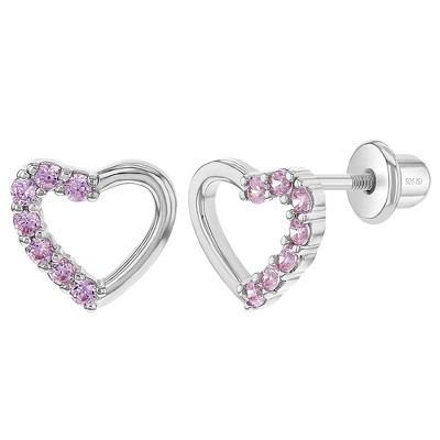 Girls' Two In One Heart Screw Back Sterling Silver Earrings - In Season ...