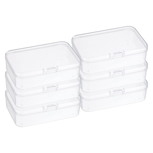 Unique Bargains Plastic Stackable Transparent Storage Case 6 Pcs 3.3x2 ...