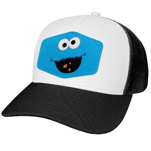 Sesame Street Cookie Monster Face Cotton Twill Trucker Cap With UV ...