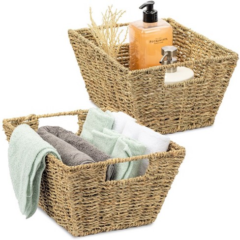 Sorbus Seagrass Woven Wicker Storage Baskets For Organizing Living Room ...