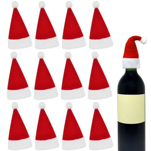 Wrapables Mini Santa Hat Silverware Holders, Wine Bottle Hats, Table ...