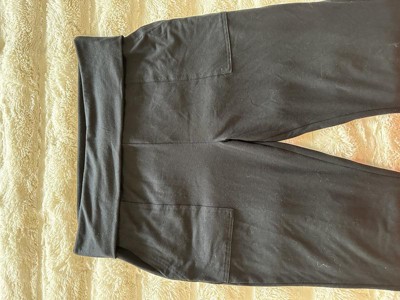 Women's Fold Over Waistband Flare Leggings With Pockets - A New Day ...