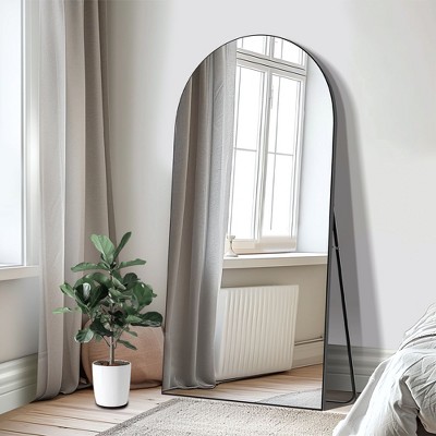 Dovelina Wood Frame Arched Full Length Mirror Leaning Mirror - 75"x36 ...
