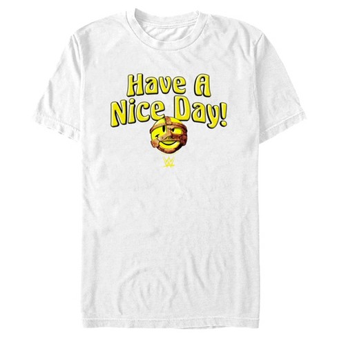 Men's Wwe Mankind Have A Nice Day Logo T-shirt - White - X Large : Target