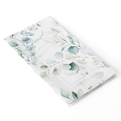 Trendables 100 Count Rectangle Paper Napkin Eucalyptus Print Dinner ...