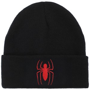 Spider-Man Spiderman Logo Embroidery Standard Cuff Acrylic Knit Beanie ...